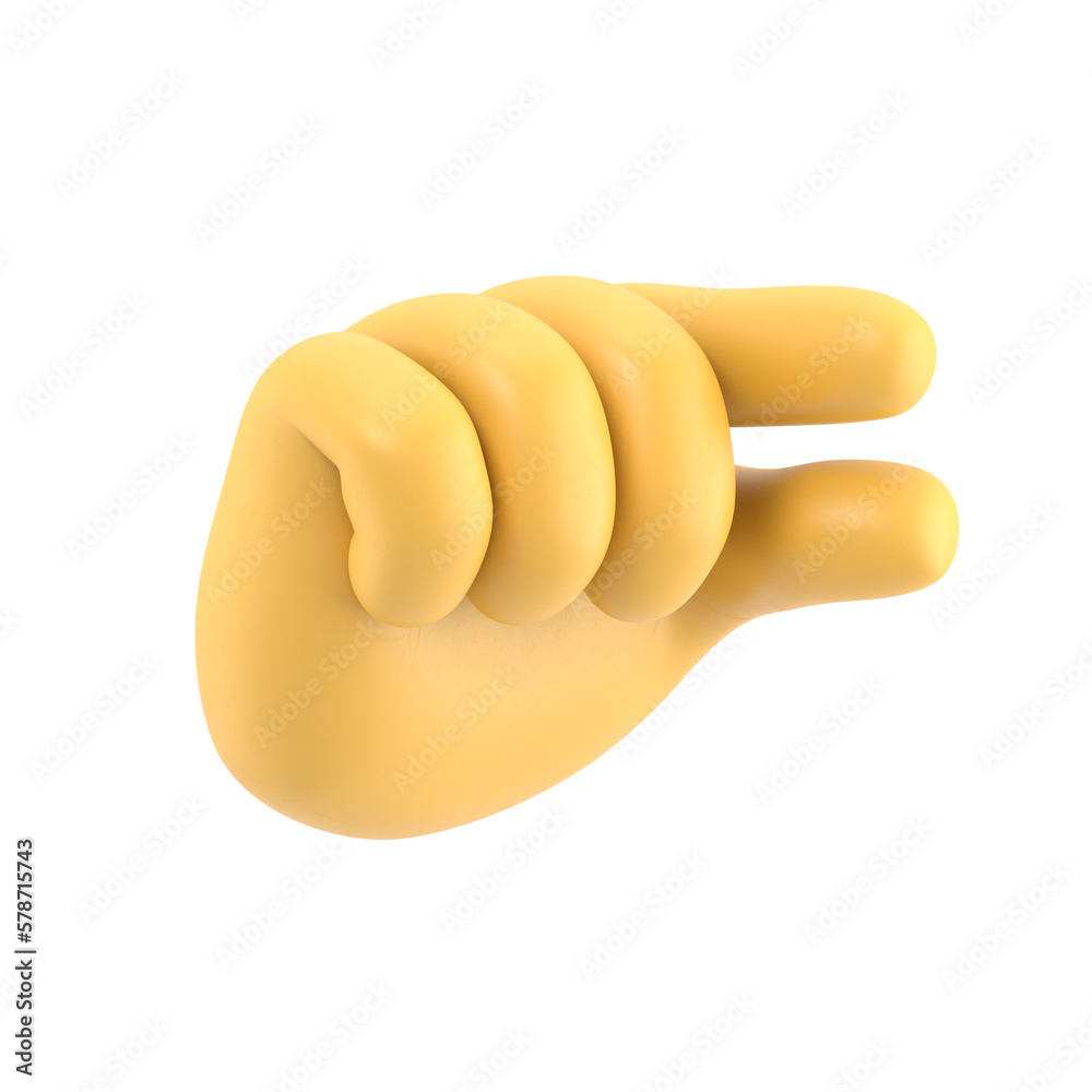 Transparent Backgrounds Mock-up.3D render of a cartoon character hand ...