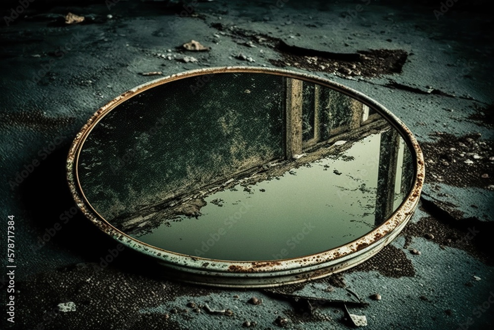 Dusty and grungy mirror, concept of Aged and Discolored, created with ...