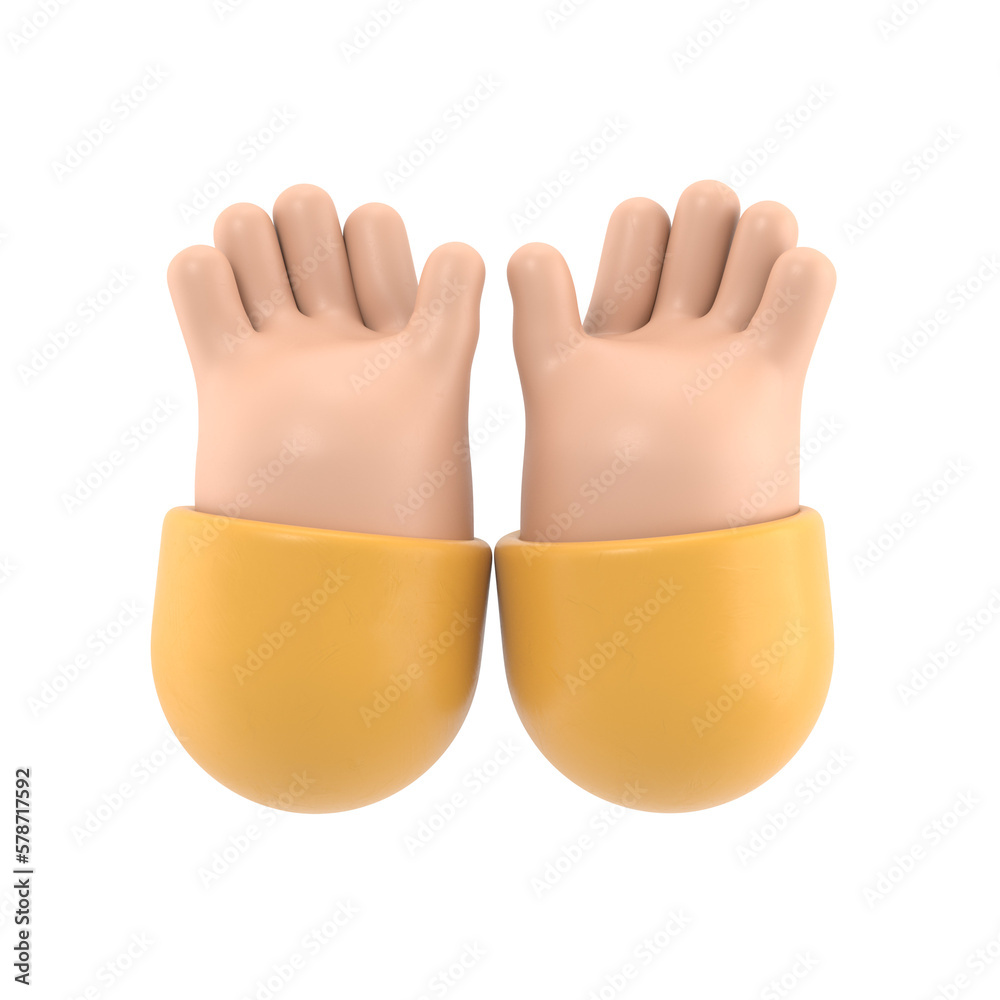 Transparent Backgrounds Mock-up.Human's two hands are extended to the ...