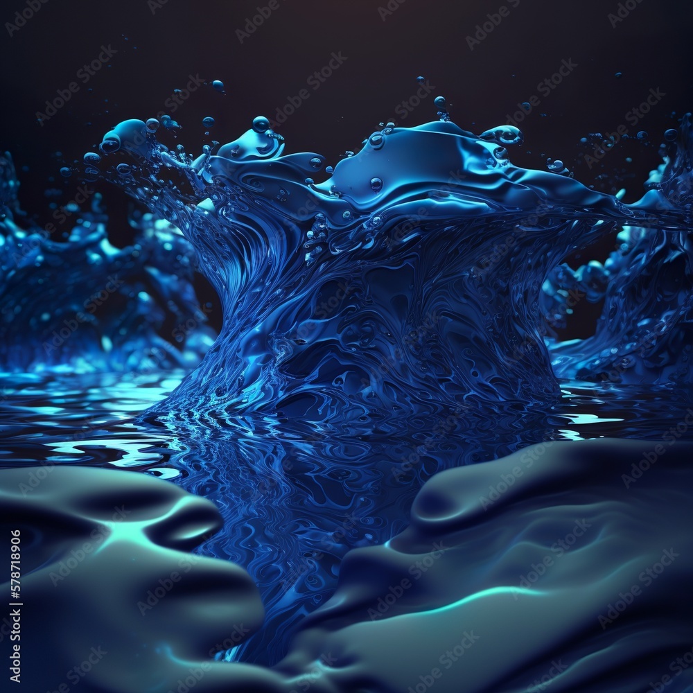rendering water caustics. Texture of the water surface splash blue ...