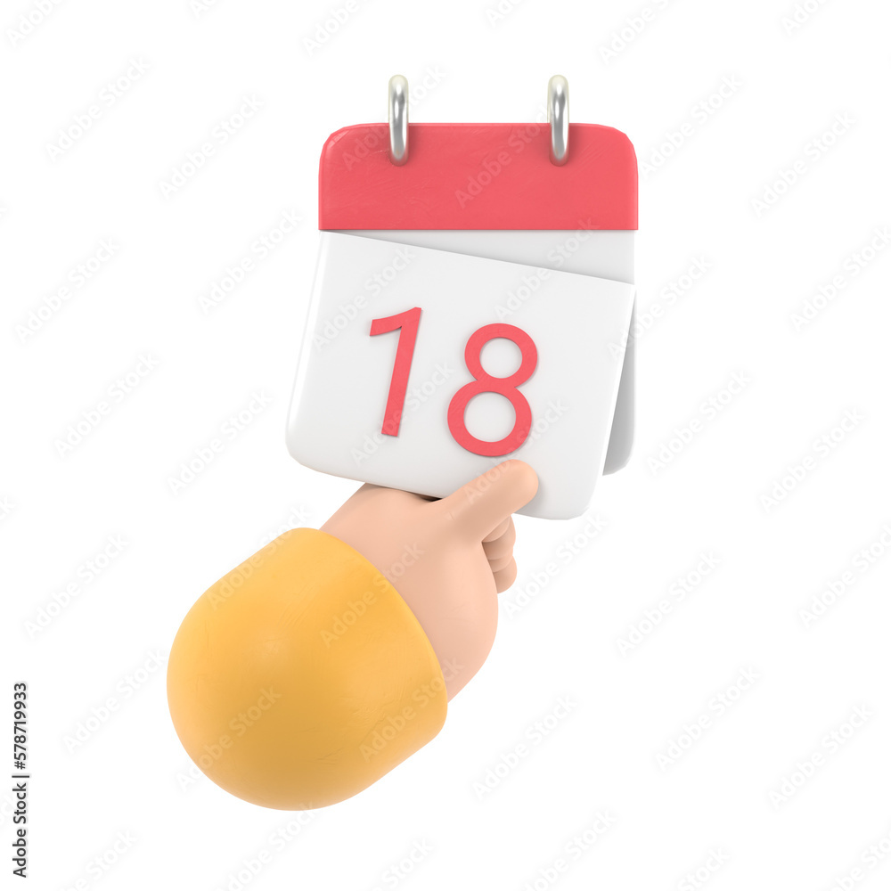 Transparent Backgrounds Mock-up.Tear off the calendar sheet. 18 is the ...