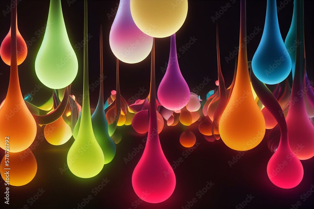 Colorful and diverse bulbs of various sizes and shapes in a black ...