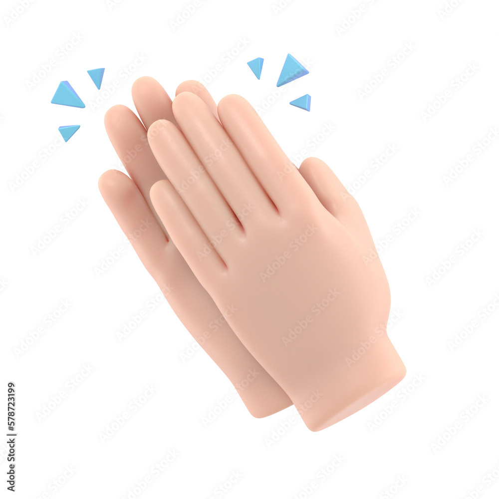 Transparent Backgrounds Mock-up.Cartoon character hands clapping or ...