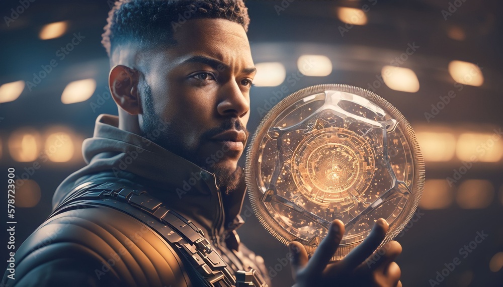 sci fi hero men wearing armor, Generative AI Stock Illustration | Adobe ...