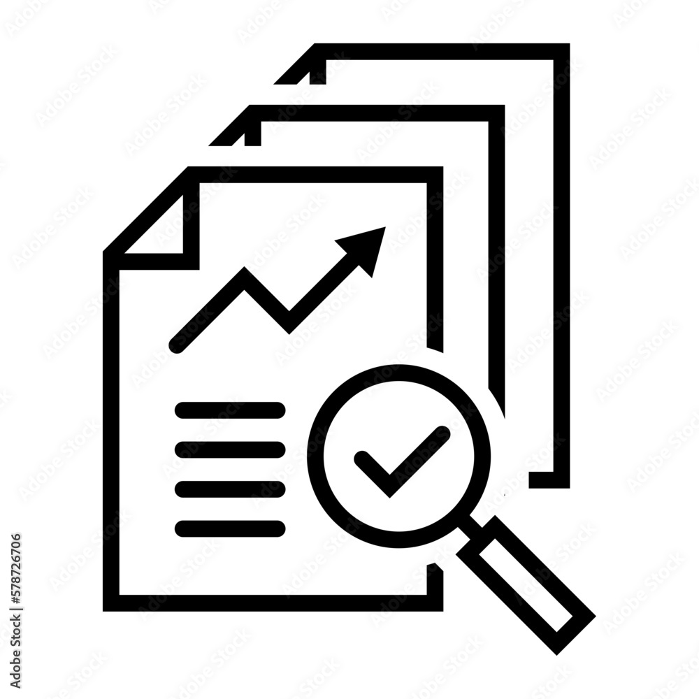 review audit icon vector, overview risk illustration, verification ...