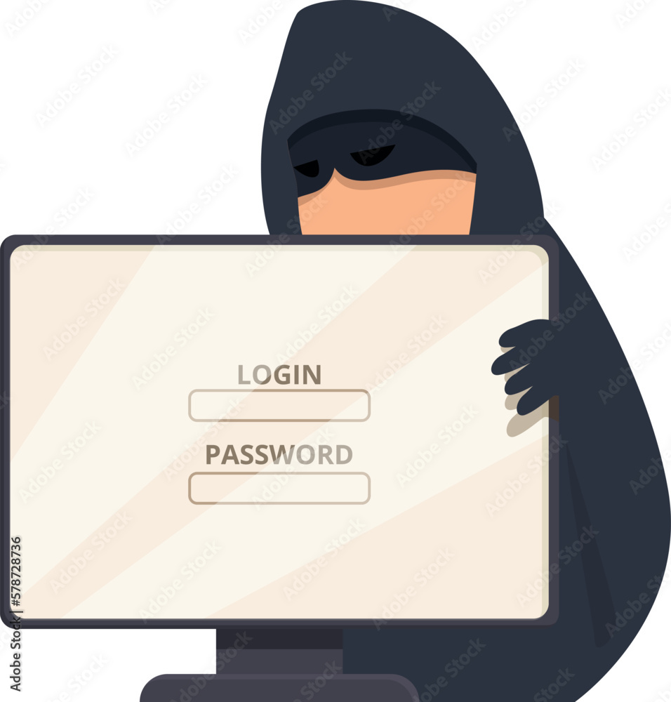 Hacker scam icon cartoon vector. Cyber attack. Steal data Stock Vector ...