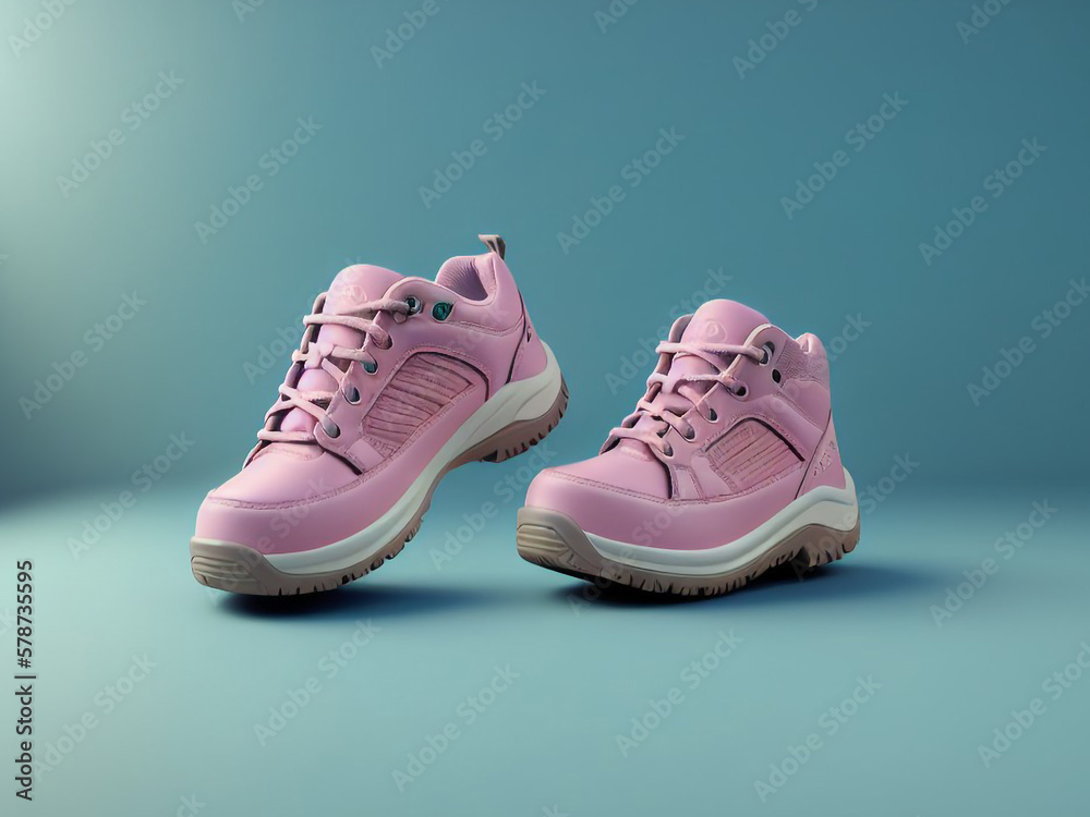 3D illustration of a pair of safety shoes isolated in pastel color ...