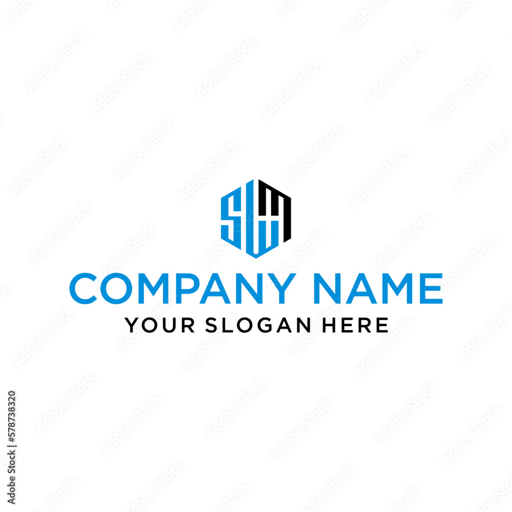 SWM letter logo in the form of hexagons and cube logos with letter ...
