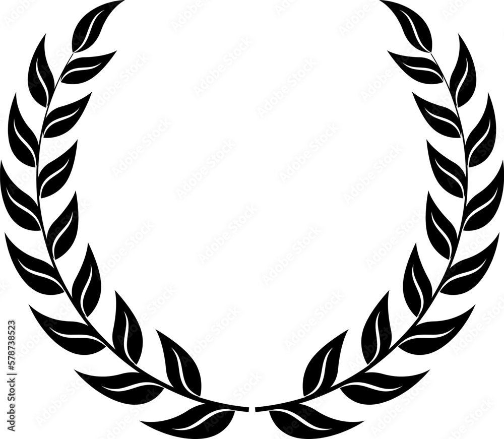 Award laurel wreath. Leaves victory frame. Floral branch border. Stock ...