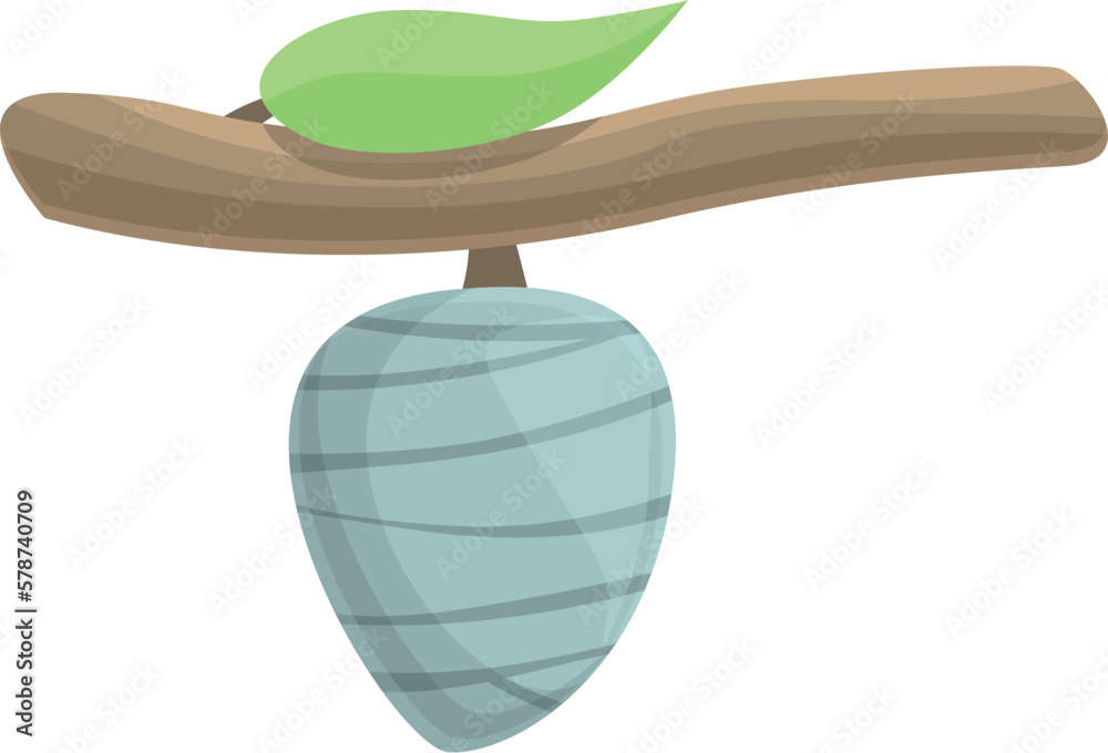 Cocoon icon cartoon vector. Natural silk. Larva insect Stock Vector ...