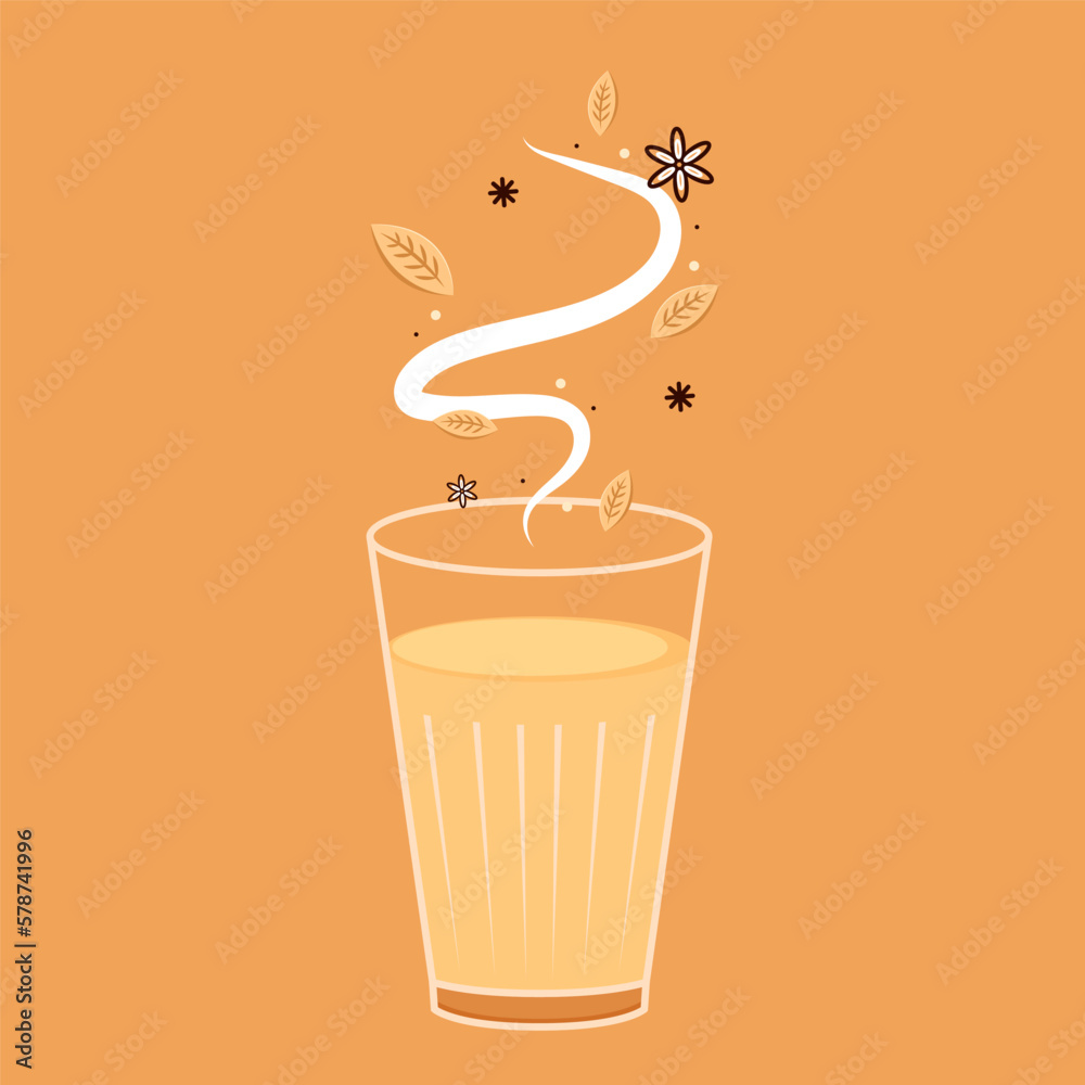 Stockvector Indian hot drink vector. Indian chai icon. Chai is Indian ...