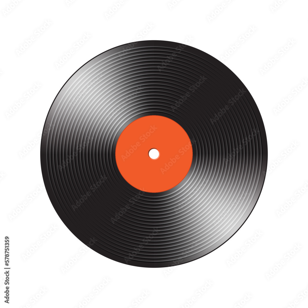 Vinyl disc template isolated on white background, vector illustration ...