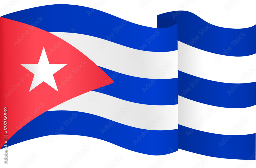 Cuba flag wave isolated on png or transparent background Stock Vector ...
