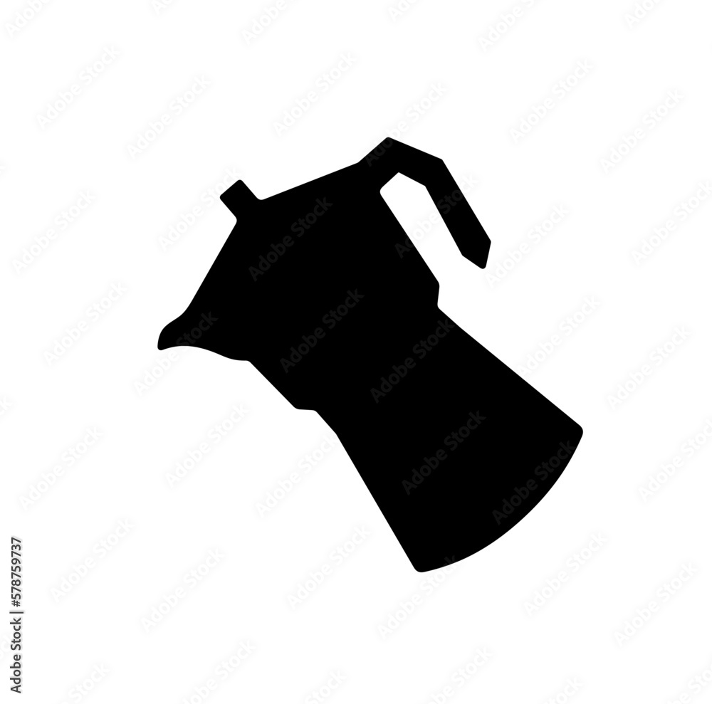 Vector isolated one single coffee pot pouring coffee side view ...