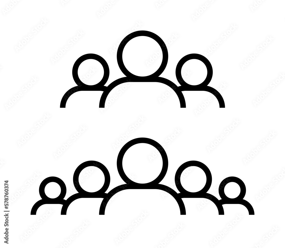 Group Human Icon Vector People Talking Line Icon Group People: