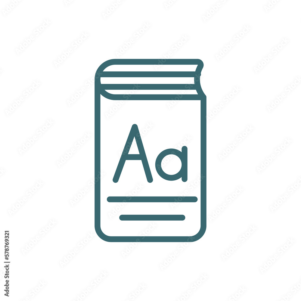 Vetor de vocabulary icon. Thin line vocabulary icon from distance ...