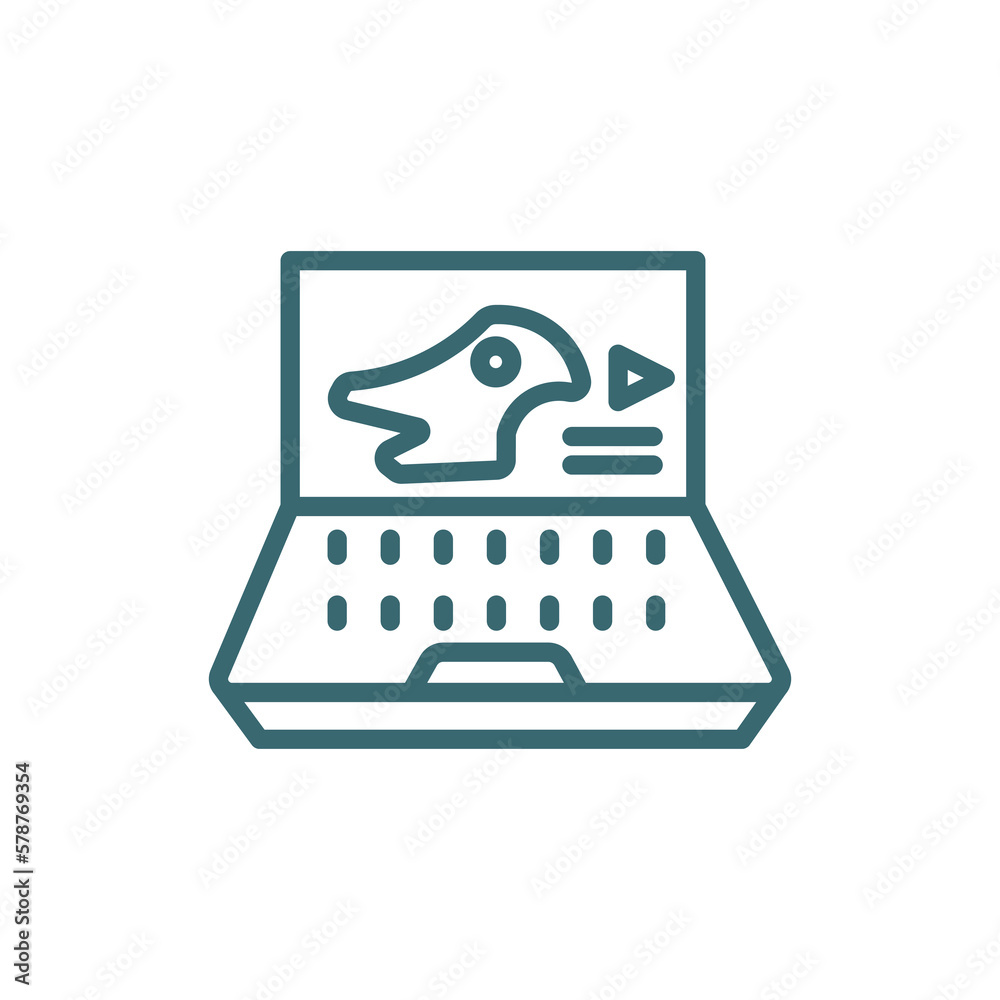 paleontology icon. Thin line paleontology icon from distance learning ...