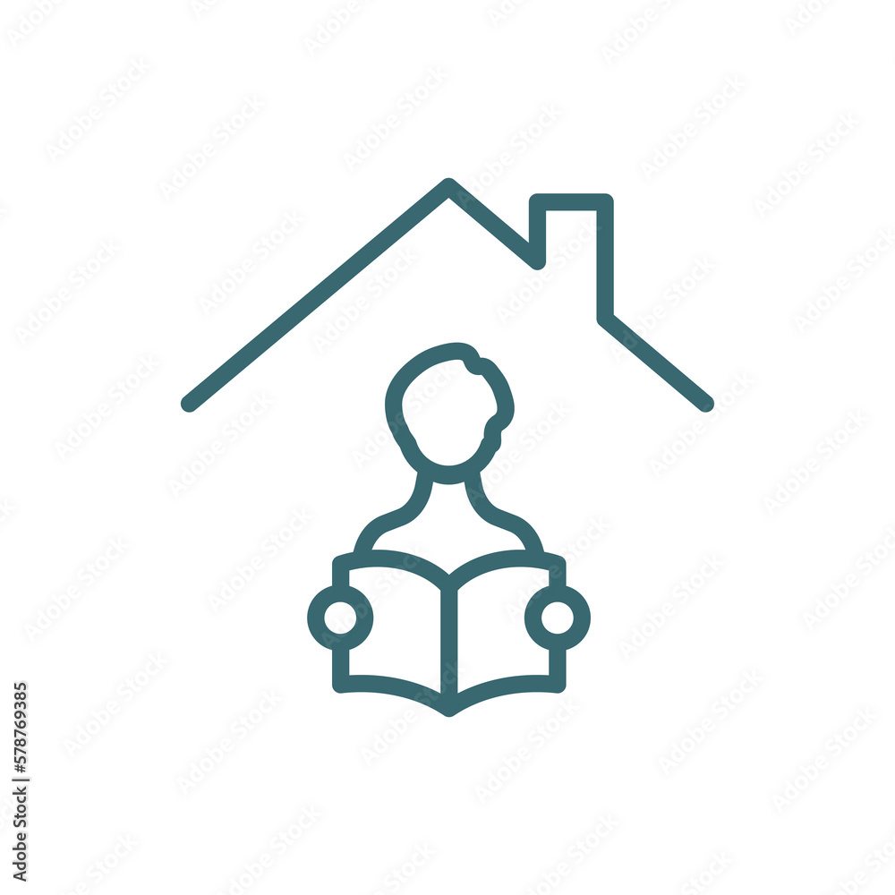 homework icon. Thin line homework icon from distance learning ...