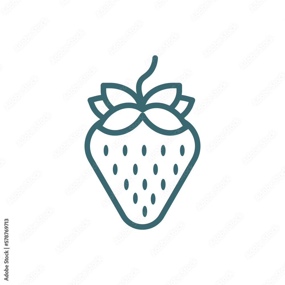 strawberry icon. Thin line strawberry icon from vegetables and fruits ...