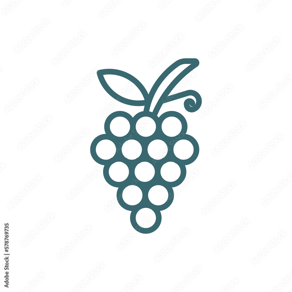 grapes icon. Thin line grapes icon from vegetables and fruits ...