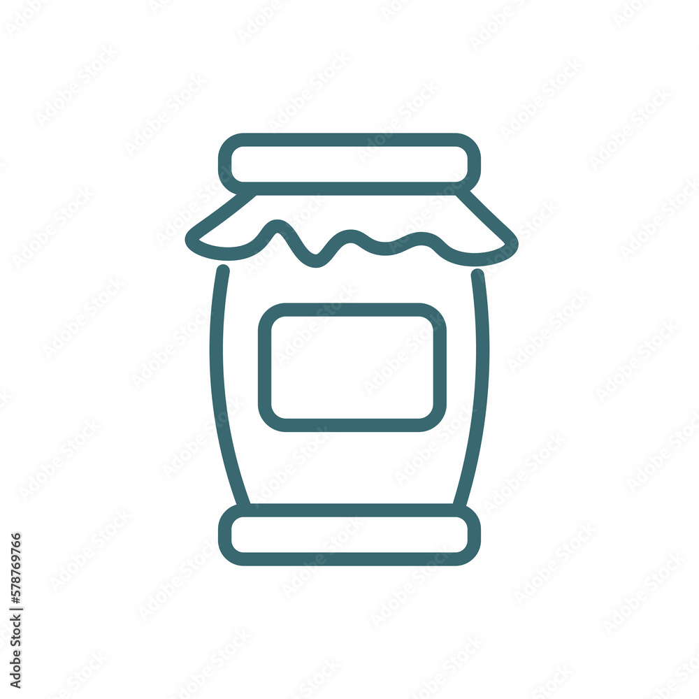 mason jar icon. Thin line mason jar icon from vegetables and fruits ...