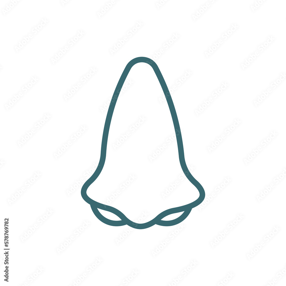 nasal icon. Thin line nasal icon from medical and healthcare collection ...