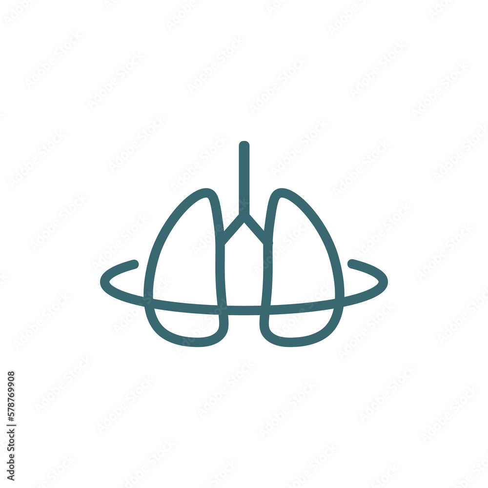 breath control icon. Thin line breath control icon from medical and ...