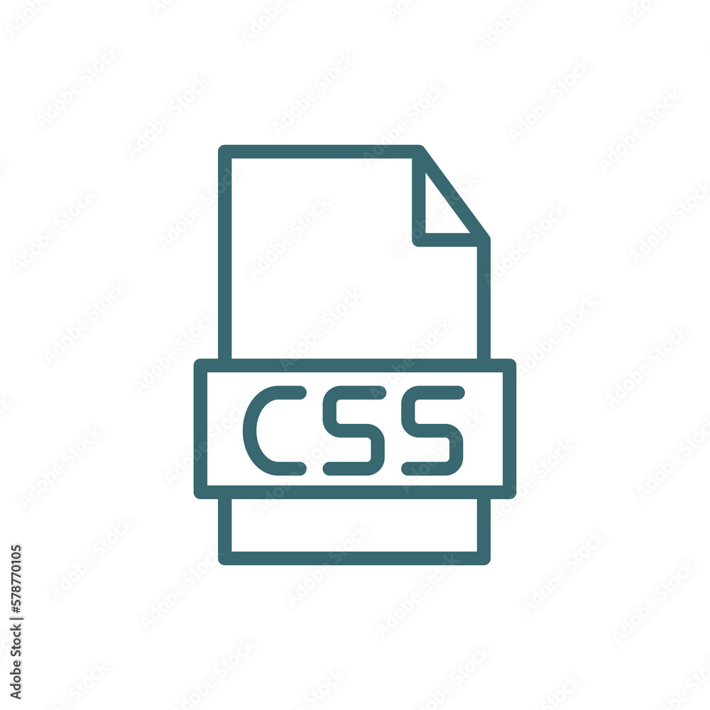 Css File Format Icon Thin Line Css File Format Icon From Information Technology Collection