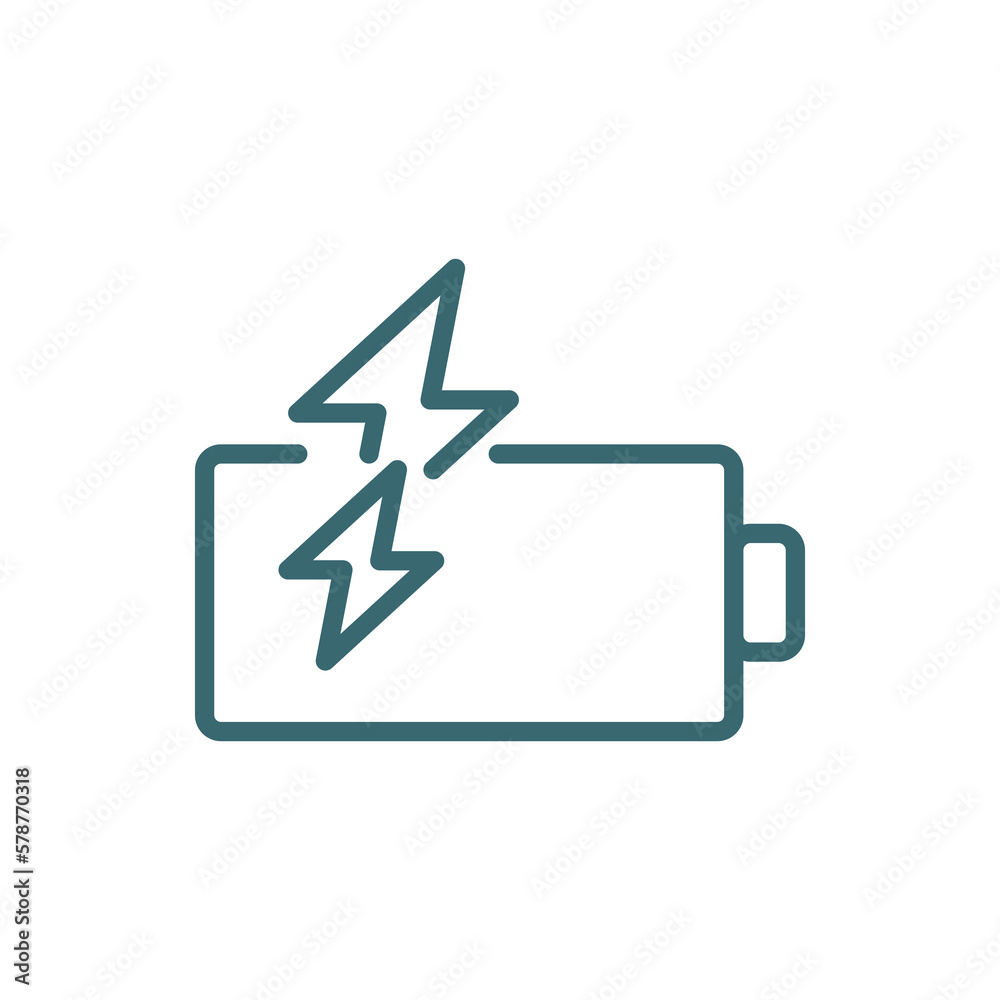 battery power icon. Thin line battery power icon from technology ...