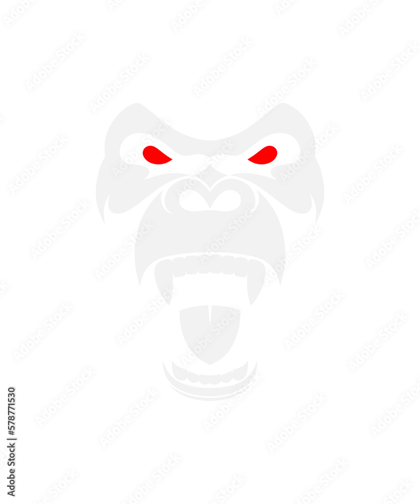 angry gorilla logo on transparent background - illustration Stock ...