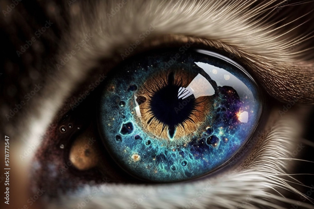 Hyper Realistic Close Up Cat Eye created with Generative AI Technology ...
