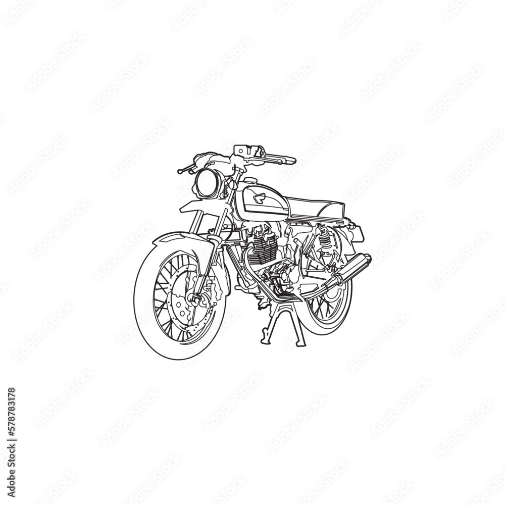 motorcycle with background, model, body structure, wire model Stock ...