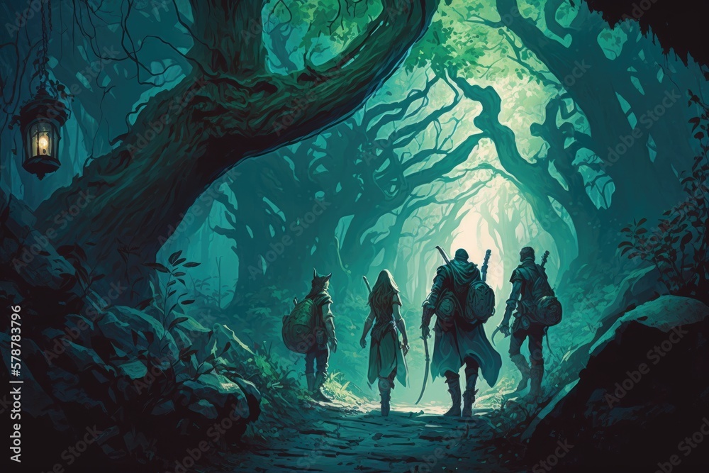 Digital art. Fantasy art, Wallpaper. A group of adventurers journeying ...