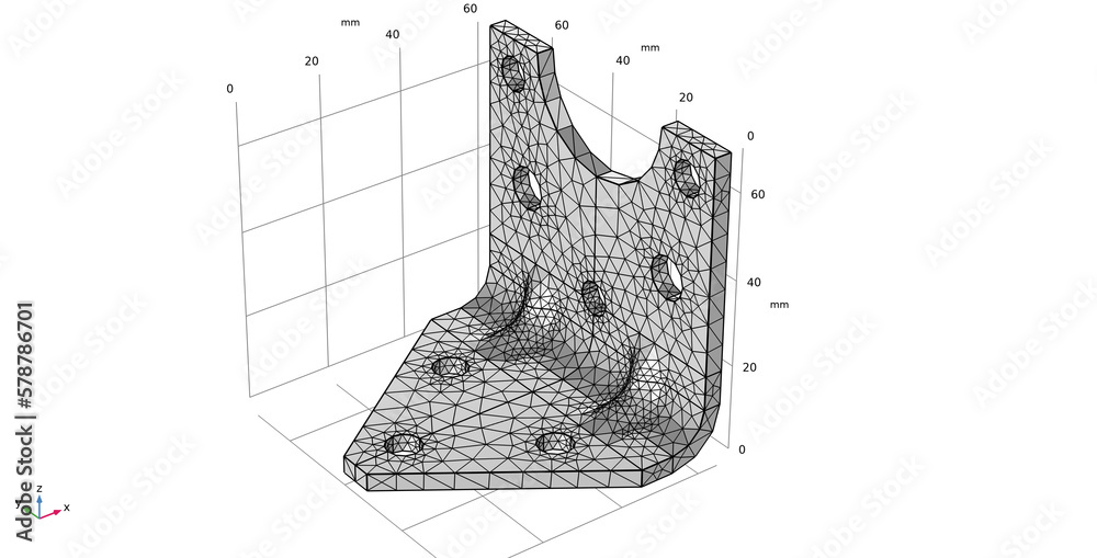 Metal bracket. Computer 3d modeling and investigation of parameters of ...
