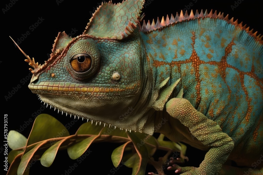 Trioceros jacksonii xantholophus, sometimes known as the Kikuyu three ...