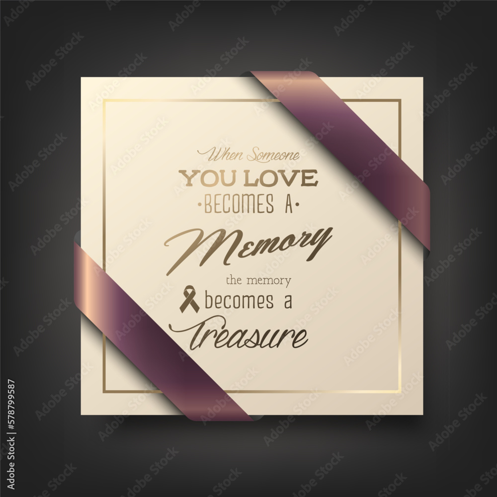 Vector Square Funeral Card. When Someone You Love Becomes a Memory the ...