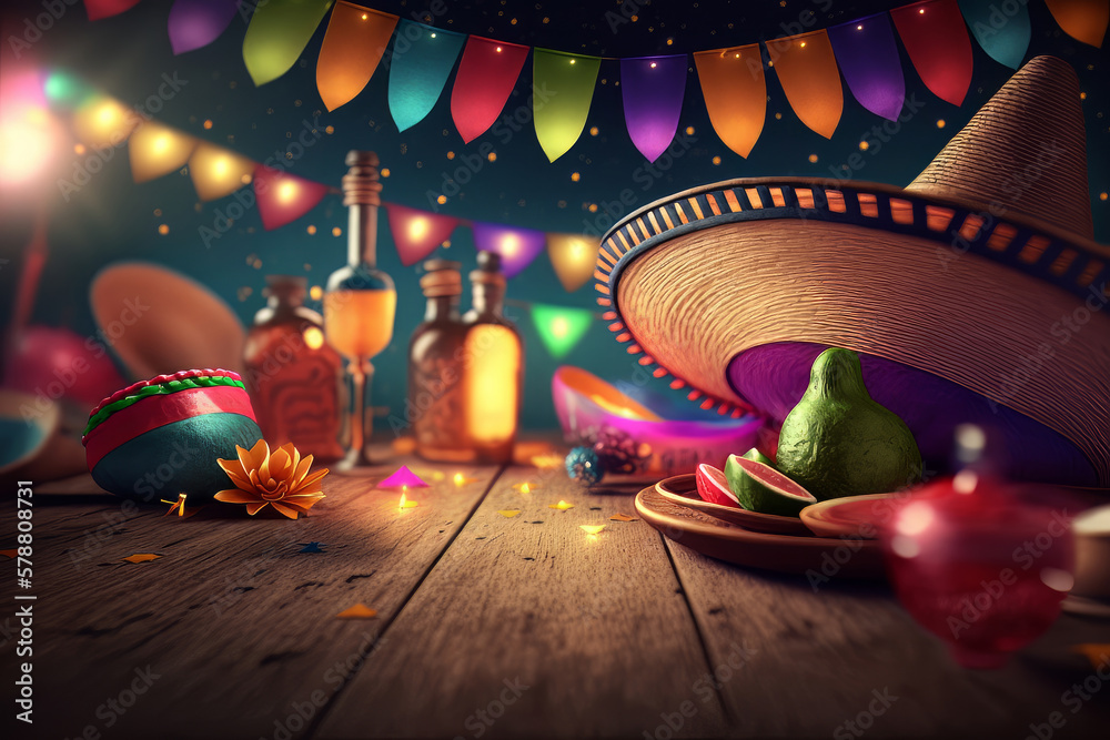 Yarsky mexican party background. Illustration AI Generative Stock ...