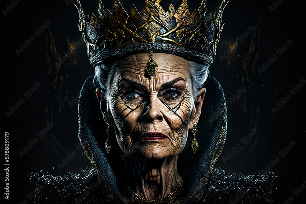 evil old fictional queen Stock Illustration | Adobe Stock