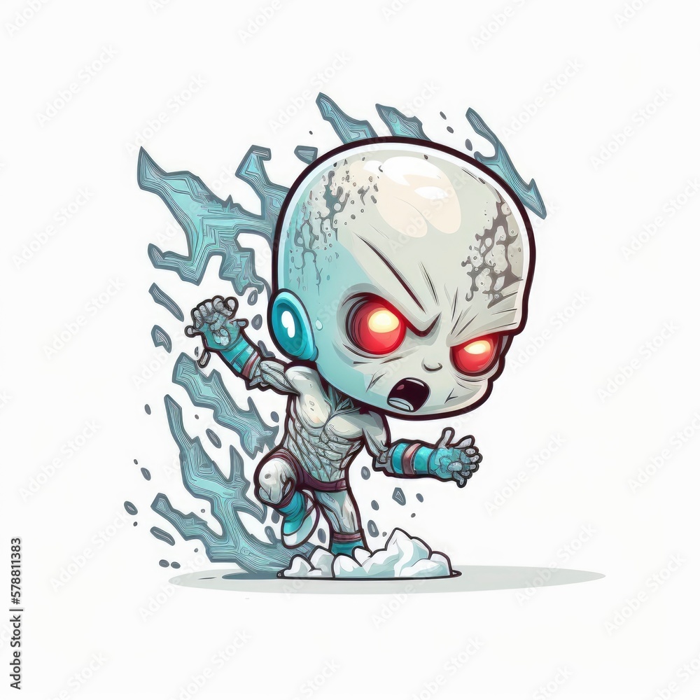 cartoon superhero zombie monster character illustration isolated on ...