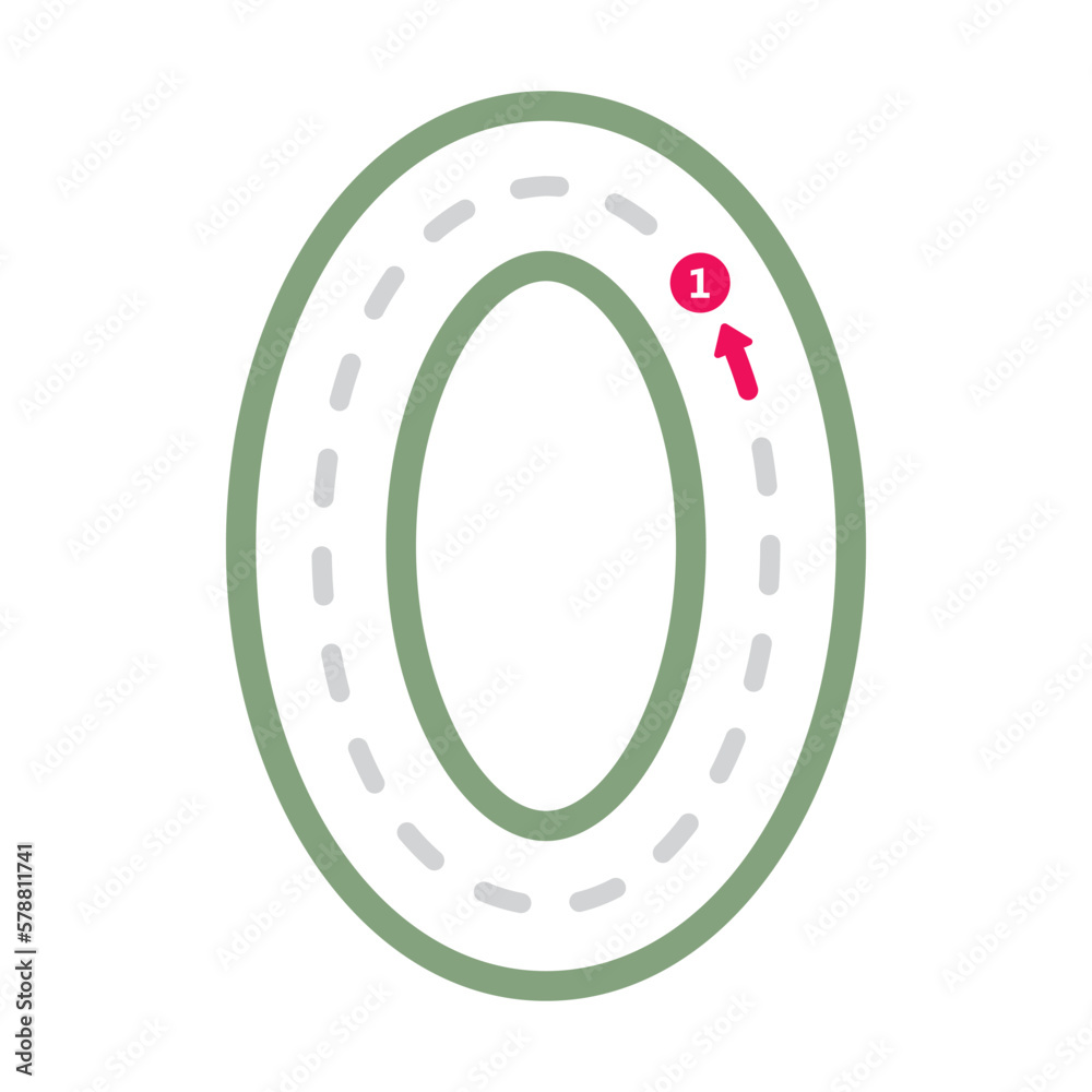Tracing alphabet letter O uppercase prewriting dotted line element for ...