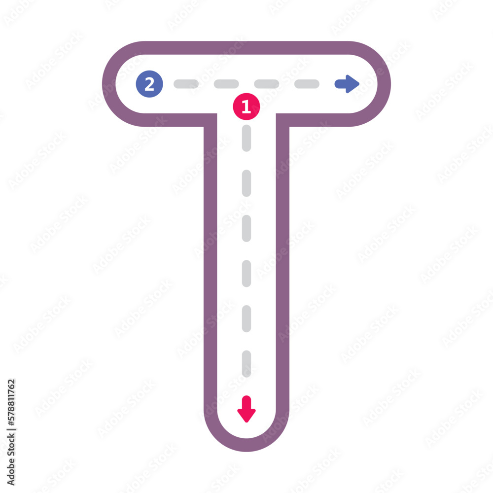 Tracing alphabet letter T uppercase prewriting dotted line element for ...