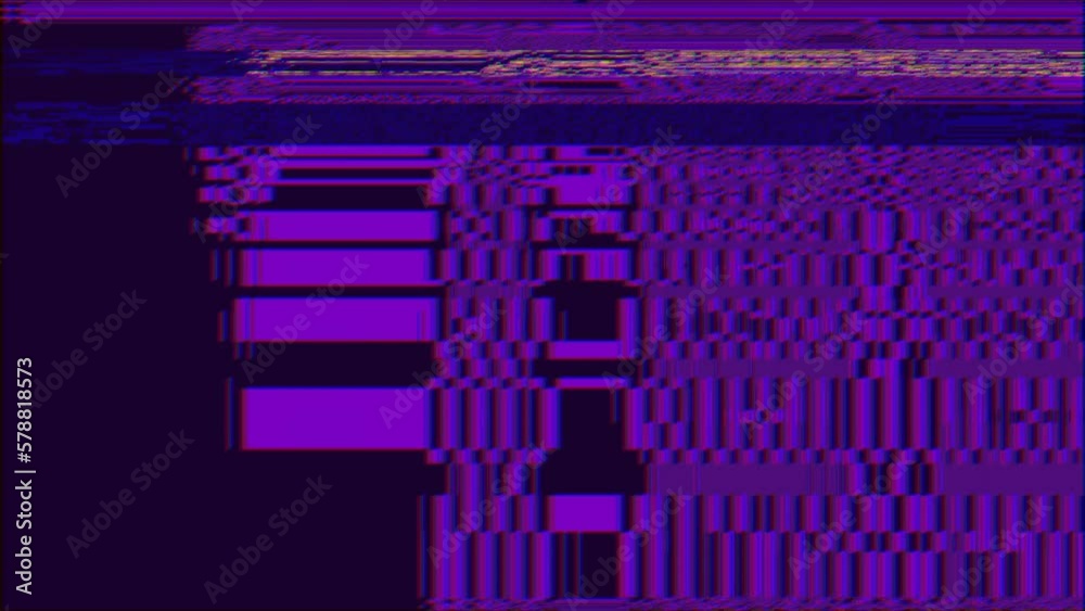 Broken computer screen visual with glitchy pixels and distorted shapes ...
