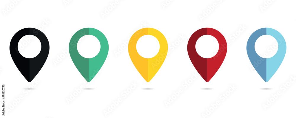 Pin map location icons. Location map set. Vector illustration. Map pin ...