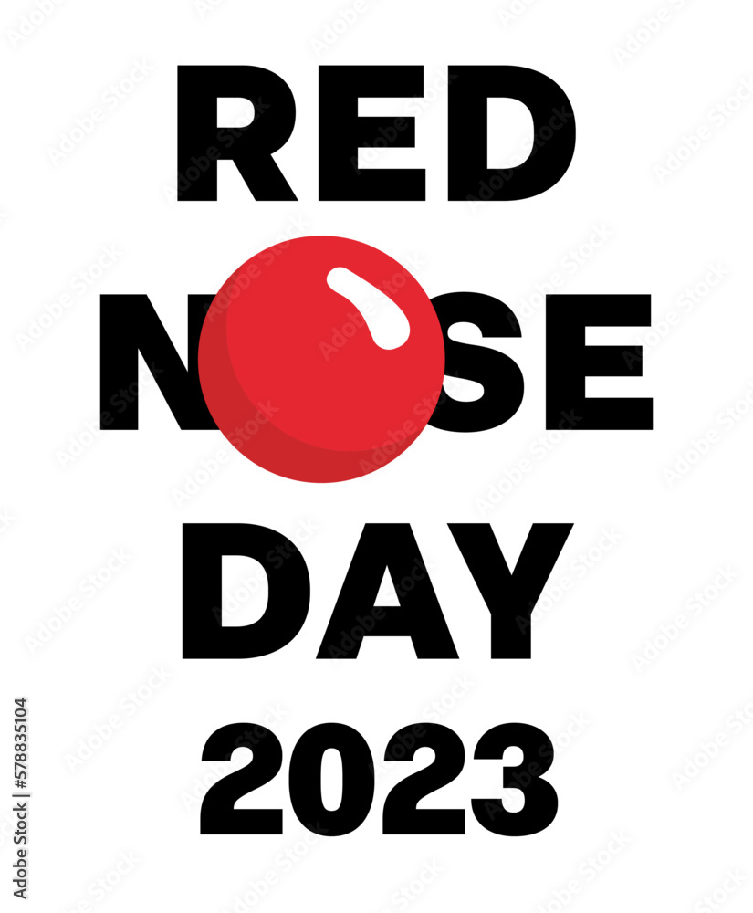 International Red Nose Day (Comic Relief) 2023 typography with red ...