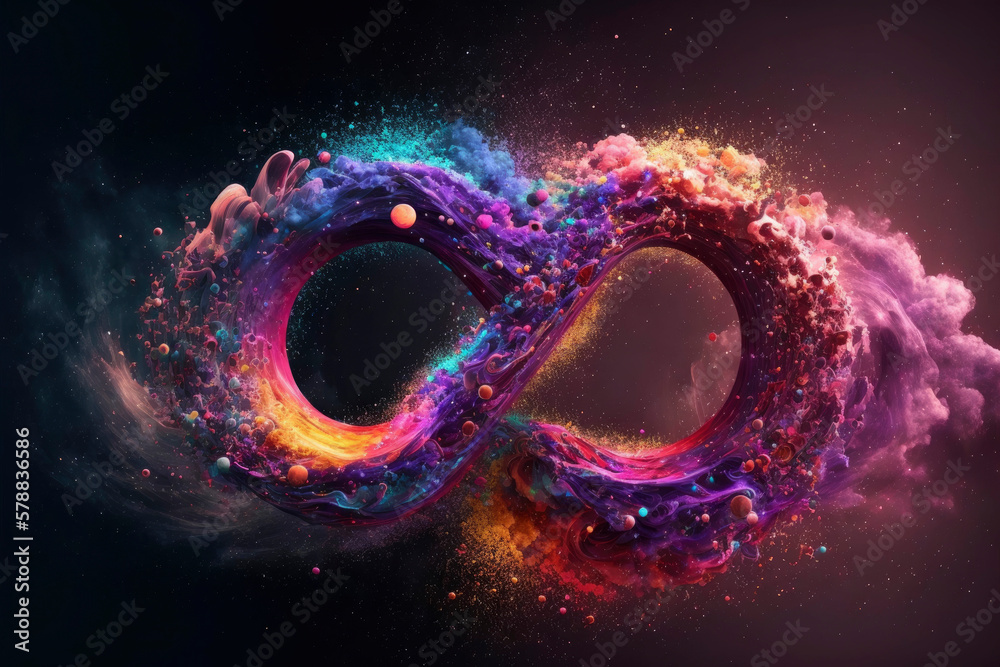 Colourful infinity symbol ,made with Generative AI Stock Illustration ...