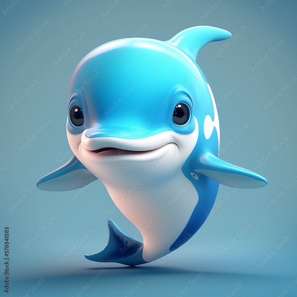 Cute cartoon character dolphin. Cartoon dolphin. Dolphin. Cartoon ...