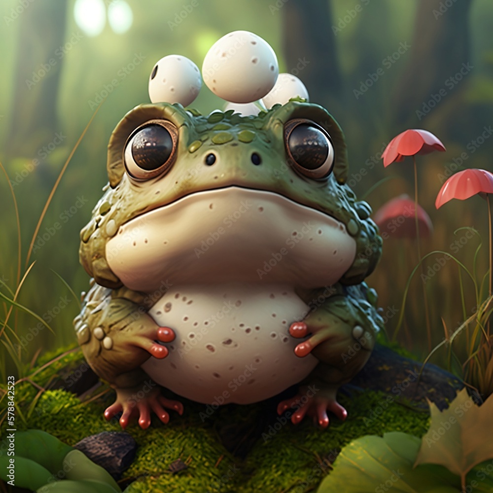 Cute cartoon frog character. Cartoon frog. Frog. Cartoon frog on a ...