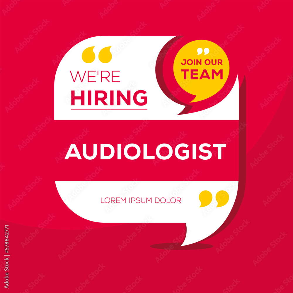 We are hiring (Audiologist), Join our team, vector illustration. Stock ...