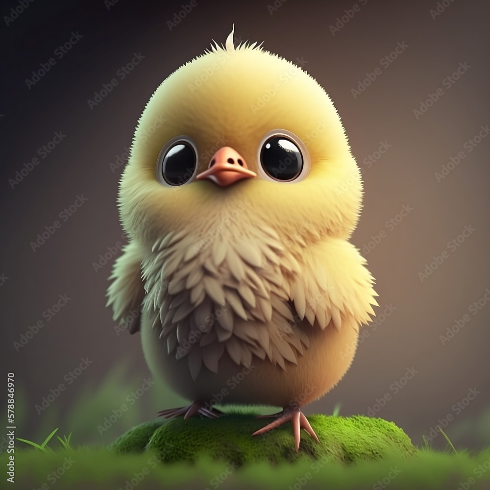 Cute cartoon chicken character. Cartoon chicken. Chick. Cartoon chicken ...