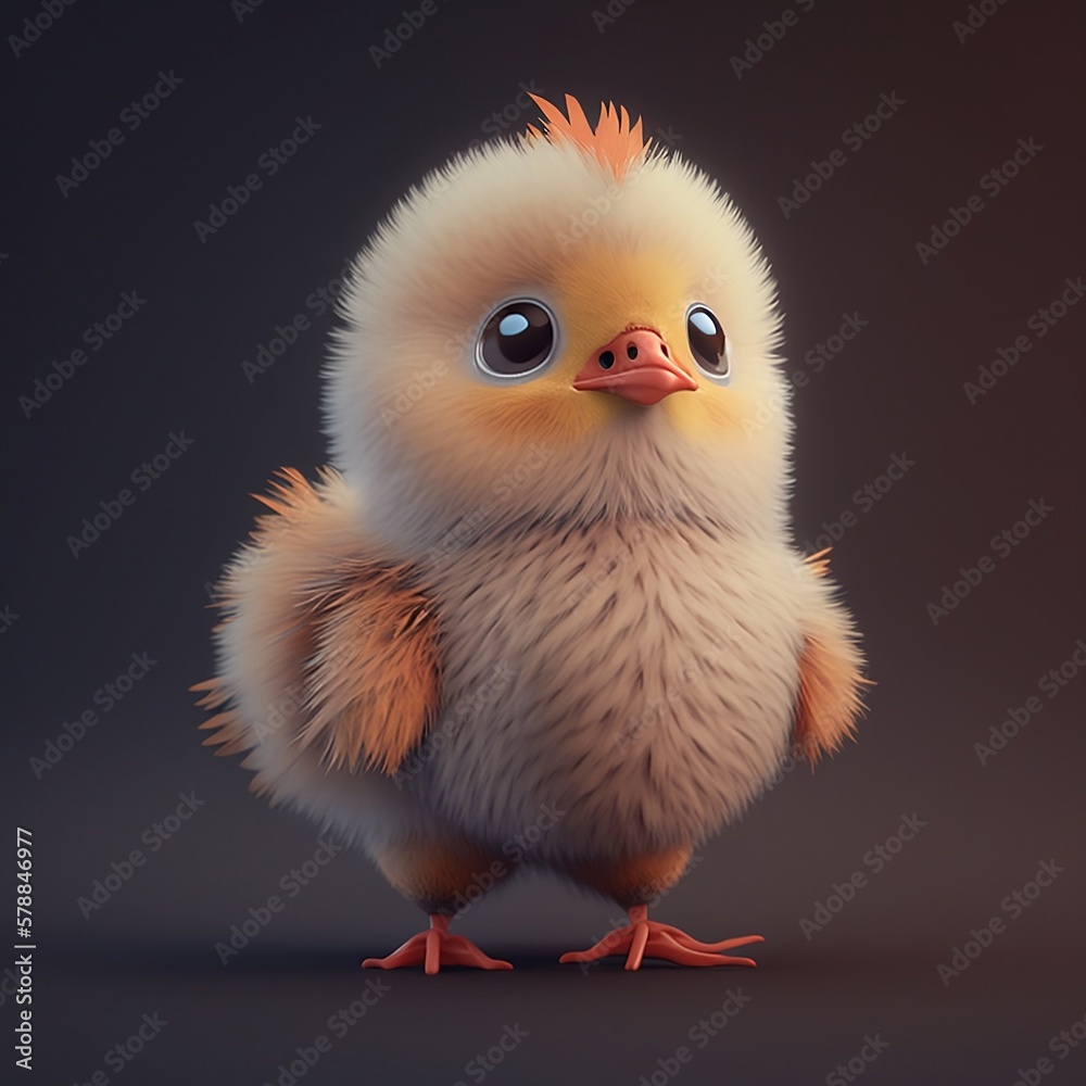 Cute cartoon chicken character. Cartoon chicken. Chick. Cartoon chicken ...